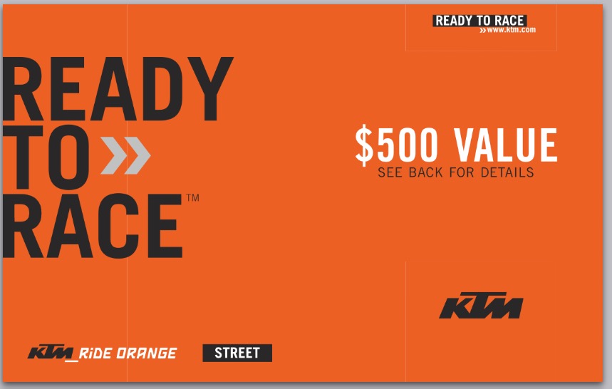 Ride Orange KTM Card $500 Value | M Gymkhana®